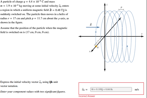 Solved A particle of charge q=4.4×10-6C ﻿and mass | Chegg.com