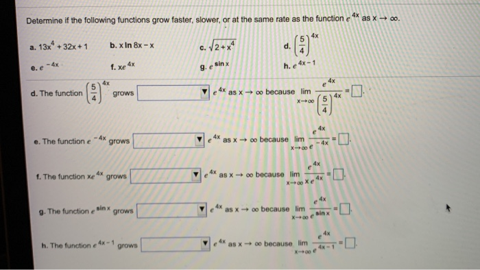 Solved Determine if the following functions grow faster, | Chegg.com