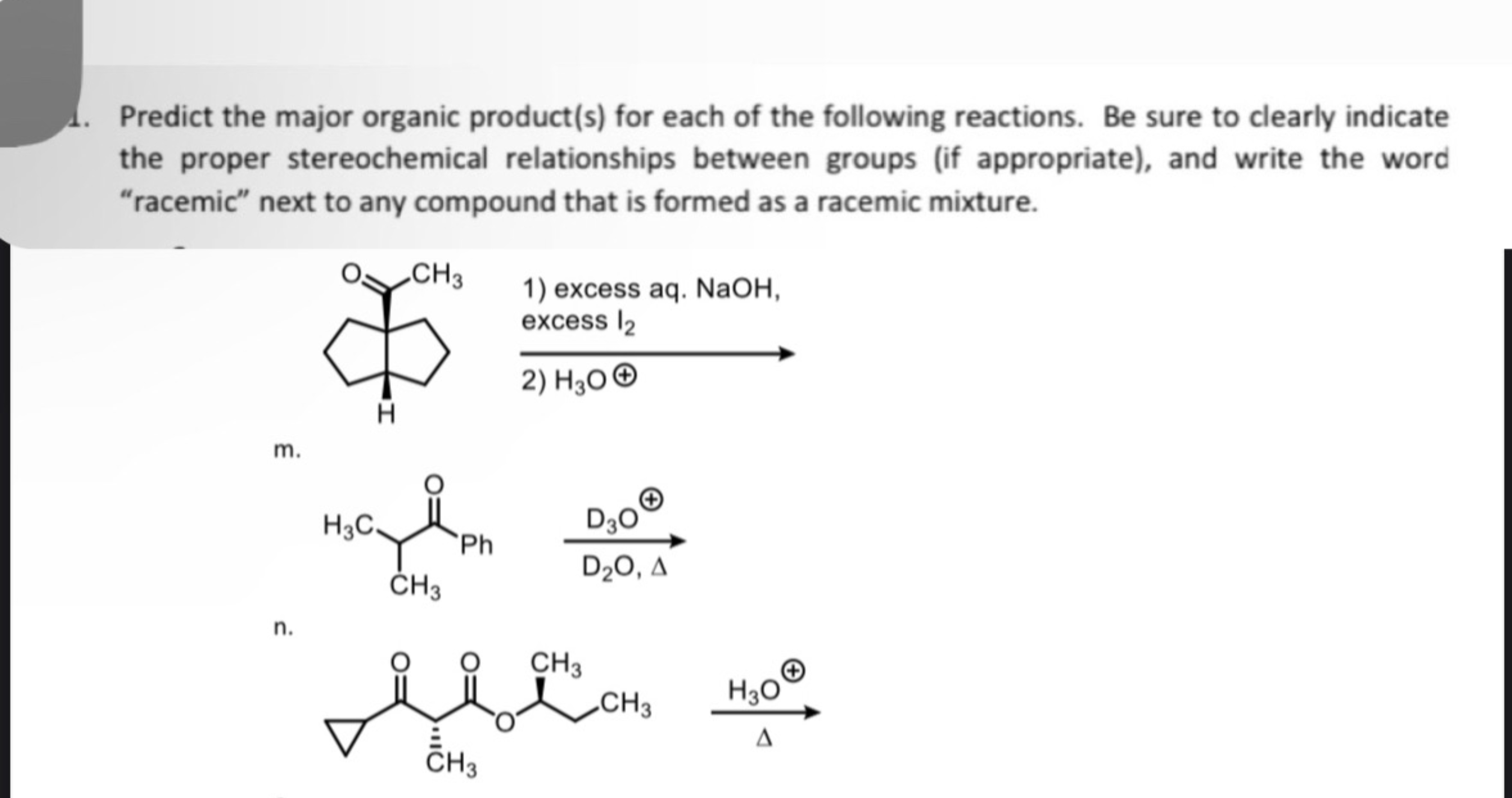 Solved DRAW THEM PLEASE Predict the major organic product(s) | Chegg.com