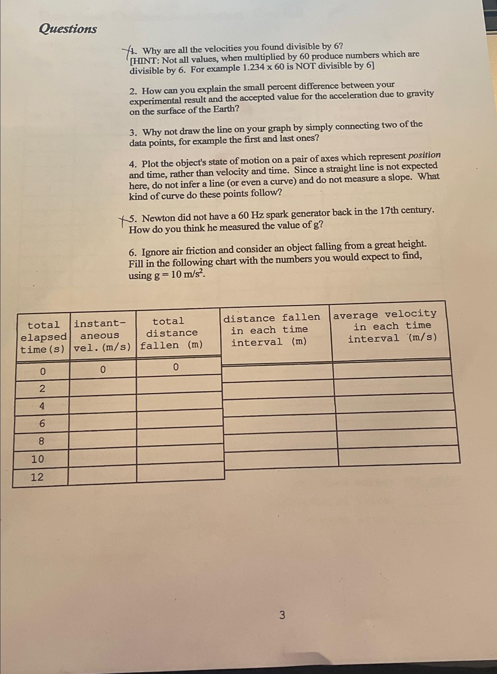 QuestionsWhy are all the velocities you found | Chegg.com