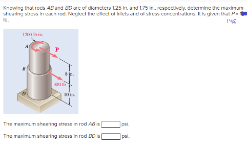 Solved Problem 08.020 ﻿Determine the largest shear stress in | Chegg.com