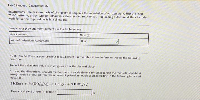 Solved Lab 5 handout: Calculation: if2 (Instructions: One or | Chegg.com