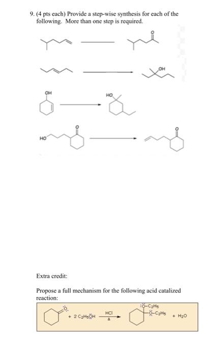 Solved 9. (4 pts each) Provide a step-wise synthesis for | Chegg.com