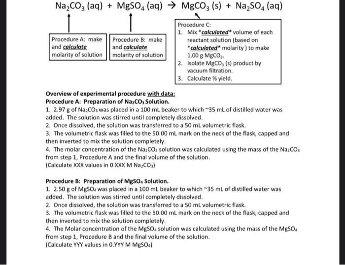 Solved Na CO2 (aq) + MgSO4 (aq) → MgCO3 (s) + Na2SO4 (aq) | Chegg.com