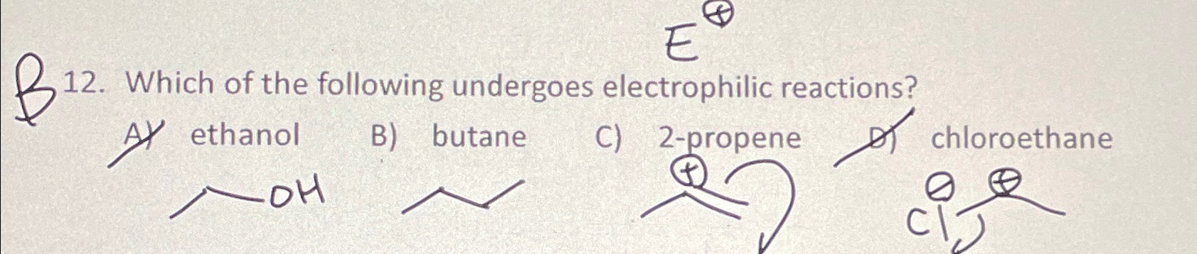 Solved Which of the following undergoes electrophilic | Chegg.com