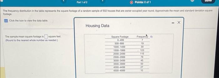 Solved CSck the icon 10 vew the data table Housing Data The | Chegg.com