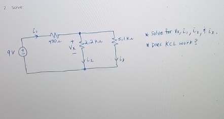 Solved Solve:Solve for vπ,i1,i2,i3.Dees KCL work? | Chegg.com