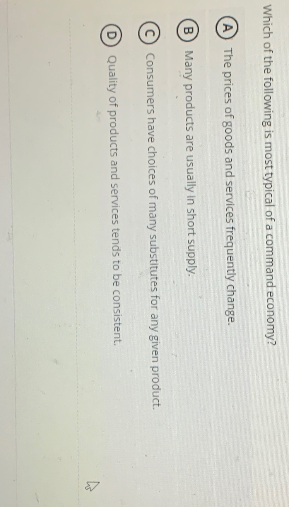 Solved Which of the following is most typical of a command | Chegg.com