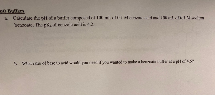 Solved pt) Buffers a. Calculate the pH of a buffer composed | Chegg.com