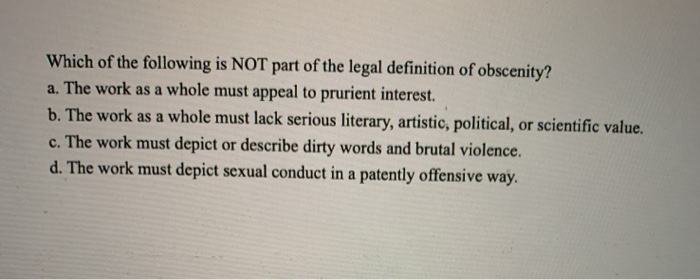 Solved Which of the following is NOT part of the legal | Chegg.com