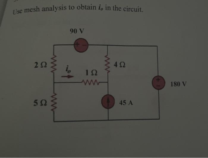 Solved Use mesh analysis to obtain io in the circuit. ΖΩ 5Ω | Chegg.com