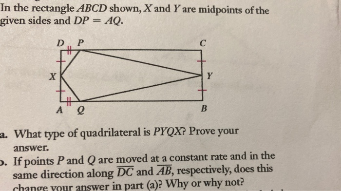 Solved In the rectangle ABCD shown, X and Y are midpoints of | Chegg.com