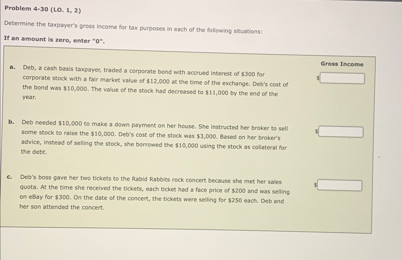 Solved Problem 4-30 (LO. 1, 2)Determine the taxpayer's gross | Chegg.com