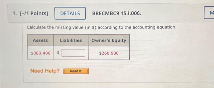Solved Calculate the missing value (in $ ) according to the | Chegg.com