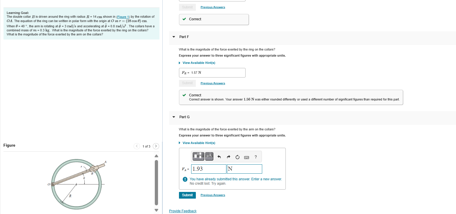 Solved Learning GoalThe double collar B ﻿is driven around | Chegg.com