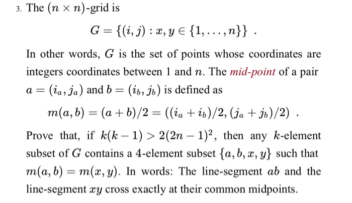 Solved 3. The (n x n)-grid is G = {(1,j) : X, Y € {1,...,n}} | Chegg.com