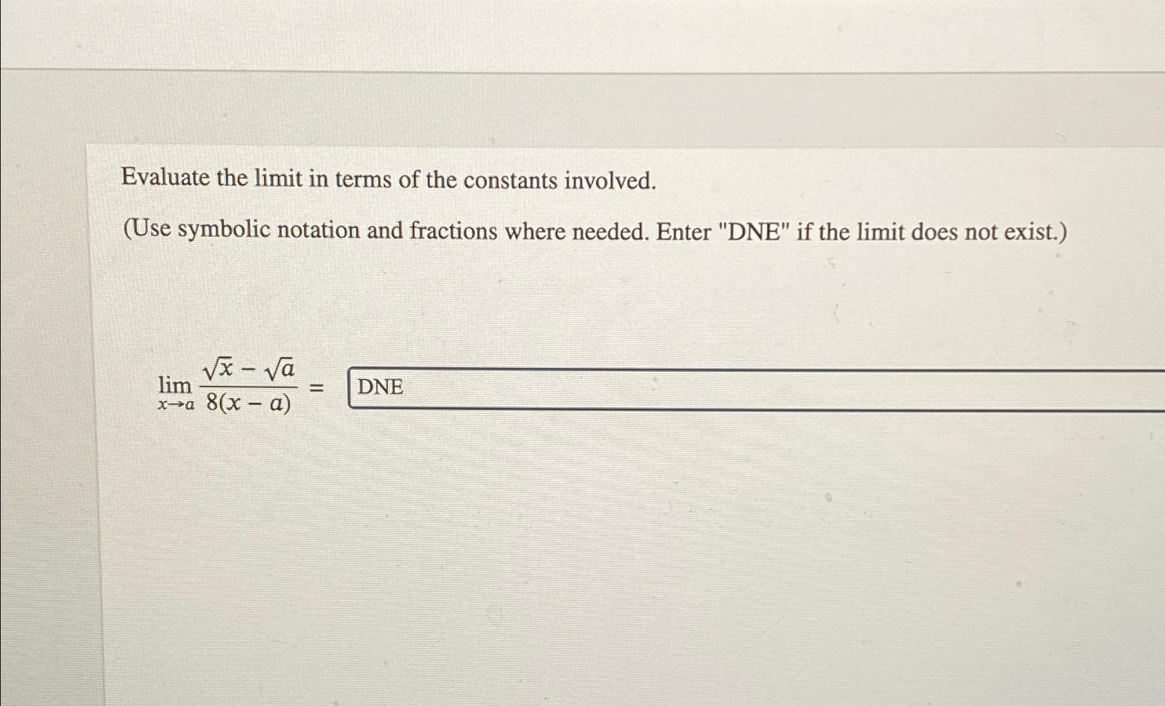 Solved Evaluate the limit in terms of the constants | Chegg.com
