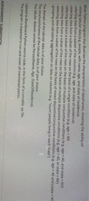 Solved Write Python program that illustrate the | Chegg.com