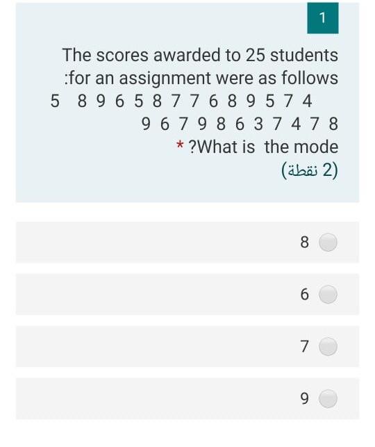 Solved 1 The scores awarded to 25 students for an assignment | Chegg.com