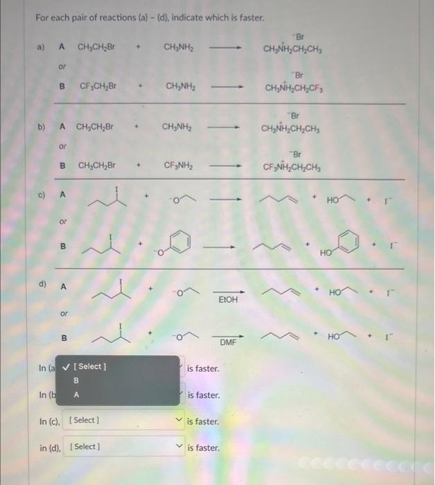 Solved a) A CH3CH2Br+CH3NH2 CH3NH2CH2CH3 or B | Chegg.com