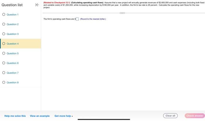 Solved lestion list Question 1 propect. Ouẹstion 2 The firm | Chegg.com