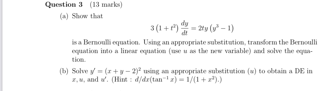 Solved Question 3 (13 ﻿marks)(a) ﻿Show | Chegg.com