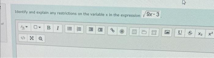 Solved Identify and explain any restrictions on the variable | Chegg.com
