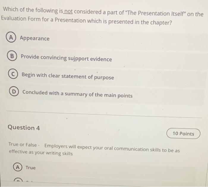 Solved True or False presentation It is perfectly okay to | Chegg.com
