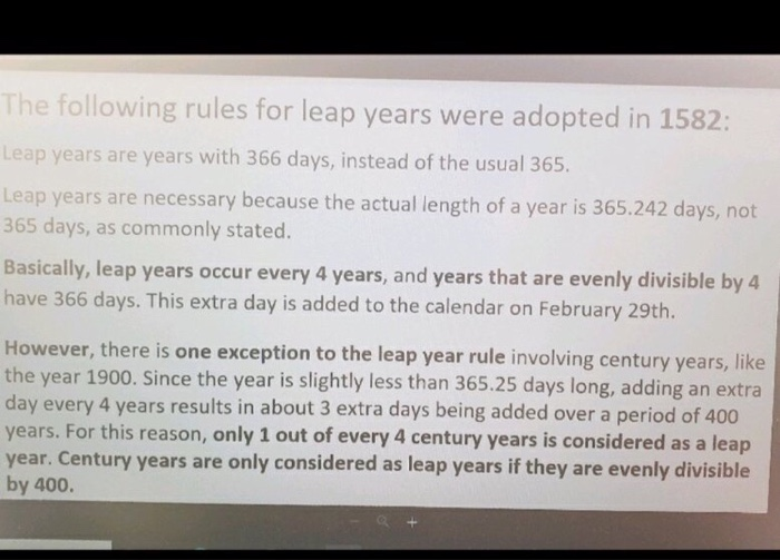 Solved The following rules for leap years were adopted in | Chegg.com