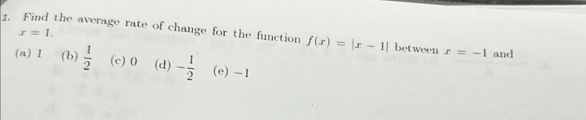 Solved Find the average rate of change for the function | Chegg.com