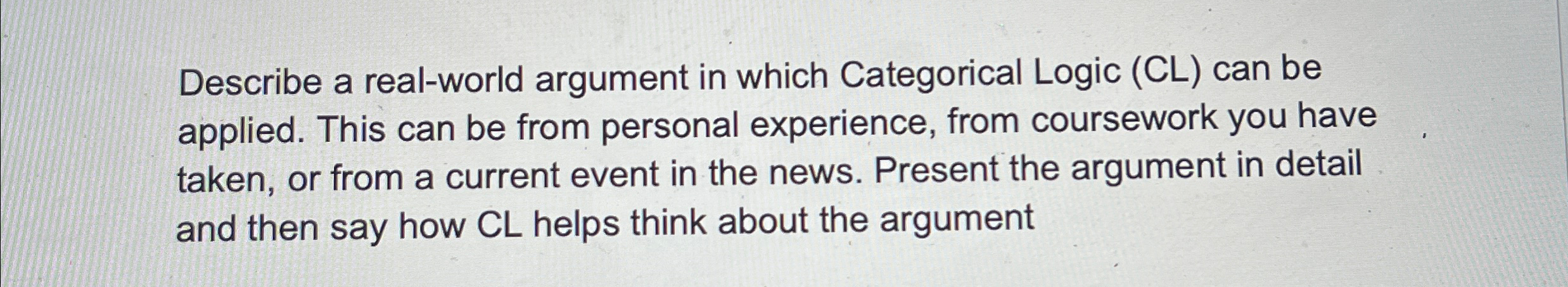 Solved Describe a real-world argument in which Categorical | Chegg.com