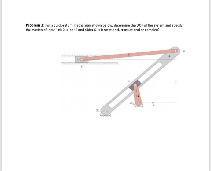 Solved Problem 3: For a quick-return mechanism shown below, | Chegg.com