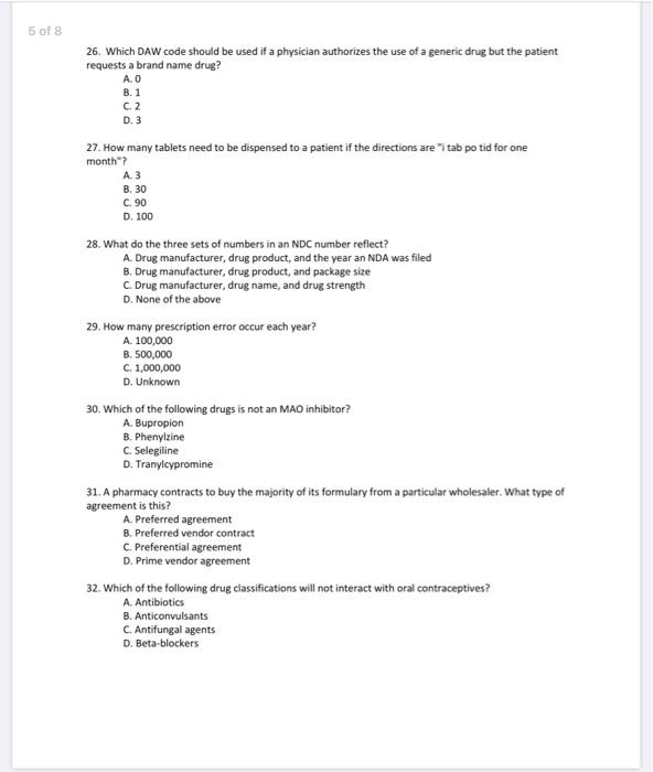 Solved 5 of 8 26. Which DAW code should be used if a | Chegg.com