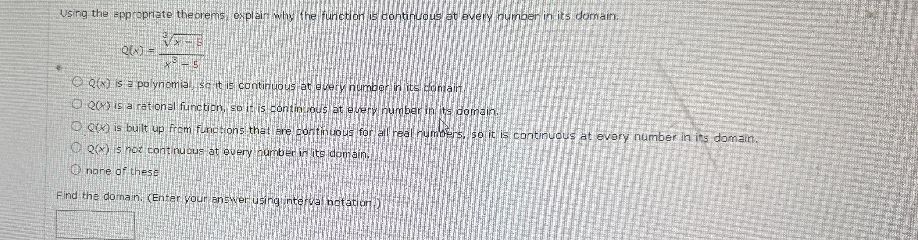 Solved Using the appropriate theorems, explain why the | Chegg.com