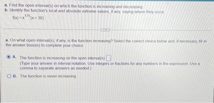 Solved a. Find the open interval(s) on which the function is | Chegg.com