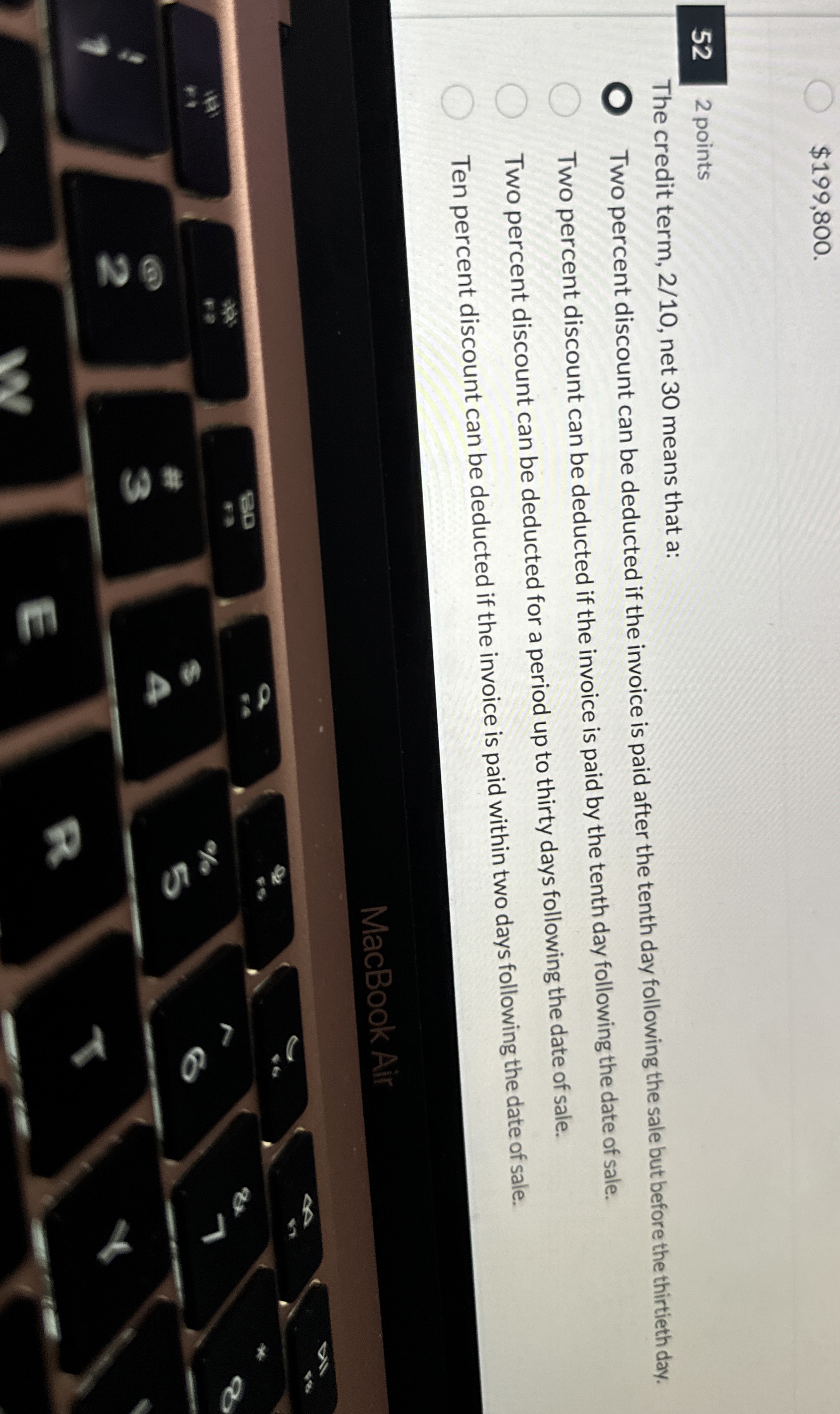 Solved 522 ﻿pointsThe credit term, 210, ﻿net 30 ﻿means that | Chegg.com