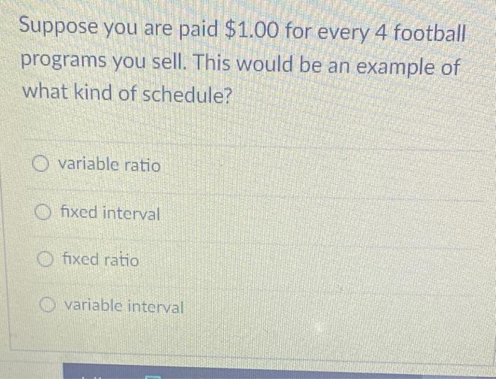 Solved Suppose you are paid $1.00 for every 4 football | Chegg.com