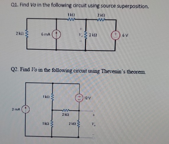 Solved Q1. Find Vo in the following circuit using source | Chegg.com