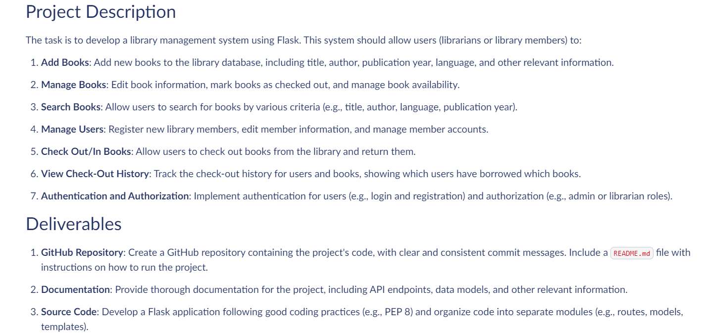 Solved Project DescriptionThe task is to develop a library | Chegg.com