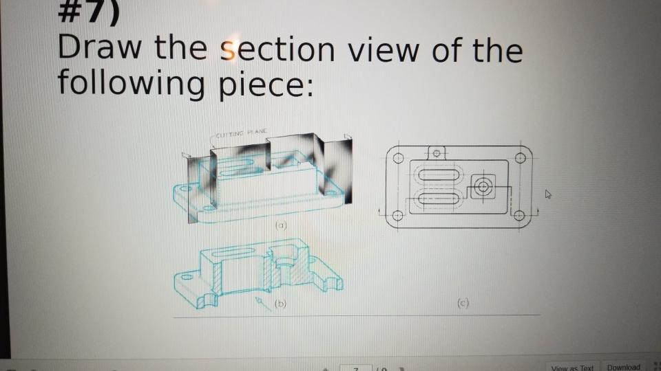 Solved #4) Sketch the sectional view as indicated. The | Chegg.com