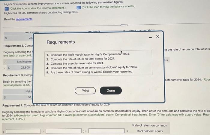 Solved High's Companes, a Nome improvenwert otore chain | Chegg.com