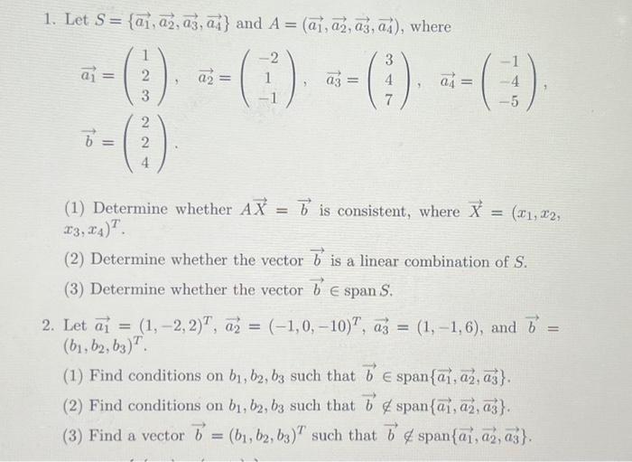 Solved 1. Let S={a1,a2,a3,a4} and A=(a1,a2,a3,a4), where | Chegg.com