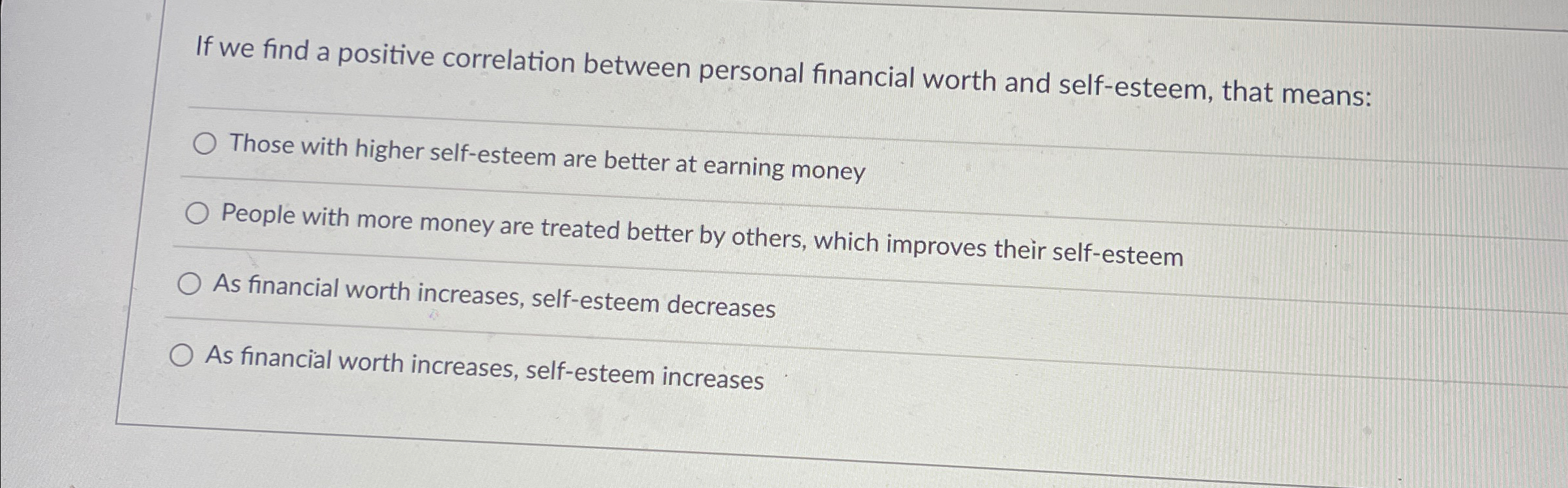 If we find a positive correlation between personal | Chegg.com
