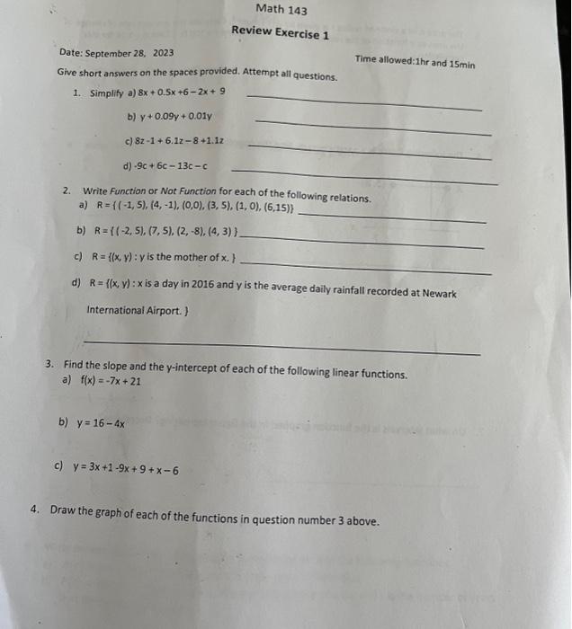 Solved Give short answers on the spaces provided. Attempt | Chegg.com