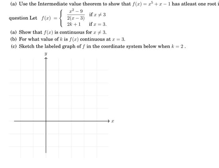 Solved (a) Use the Intermediate value theorem to show that | Chegg.com