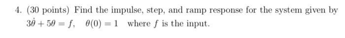 Solved 4. (30 points) Find the impulse, step, and ramp | Chegg.com