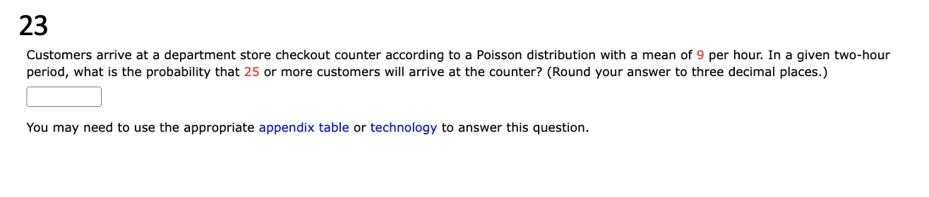 Solved 23Customers arrive at a department store checkout | Chegg.com