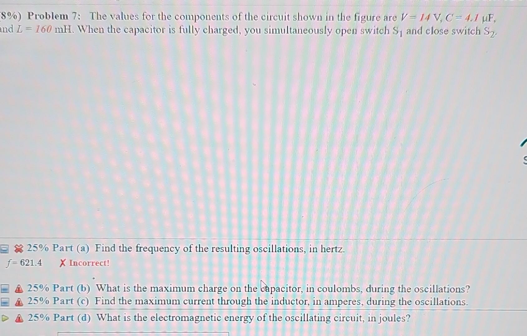 Solved 8\%) Problem 7: The values for the components of the | Chegg.com