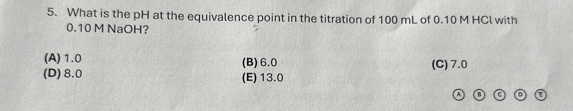 High Quality SOLUTION What is the pH at the equivalence point in the | Chegg.com