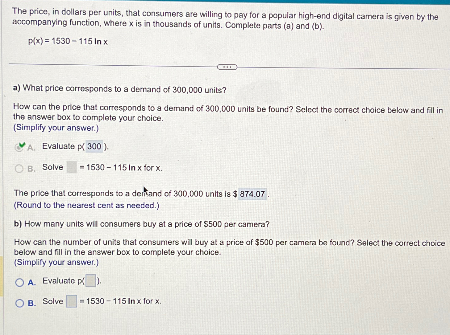 Solved The price, in dollars per units, that consumers are | Chegg.com